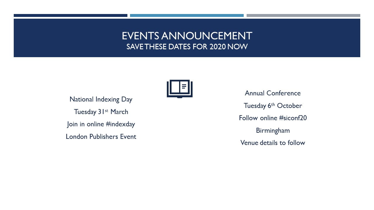 Events announcement for 2020